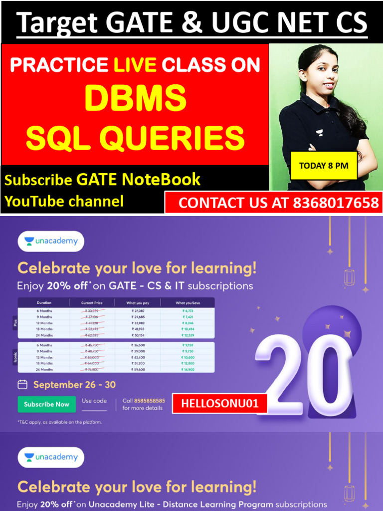 Practice DBMS Live Class | PDF | Graph Theory | Mathematical Relations