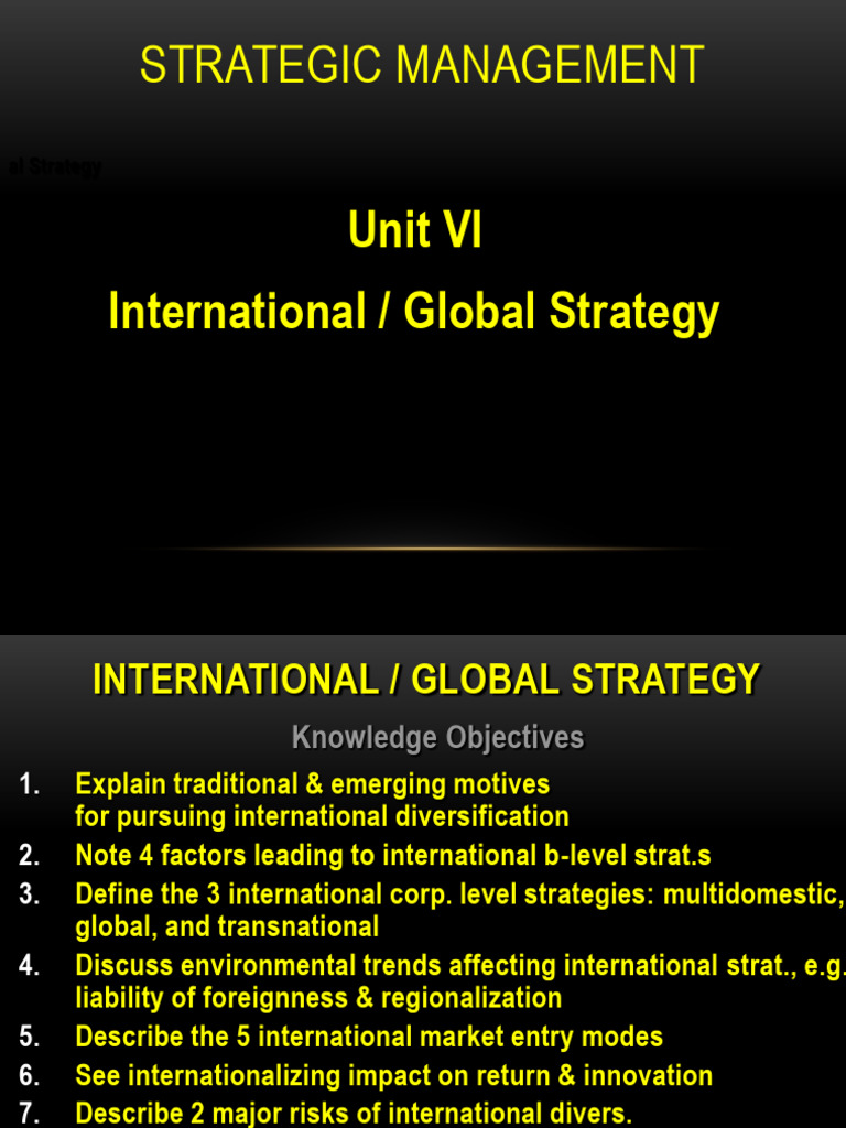 International Business Strategy Overview | PDF | Strategic Management ...