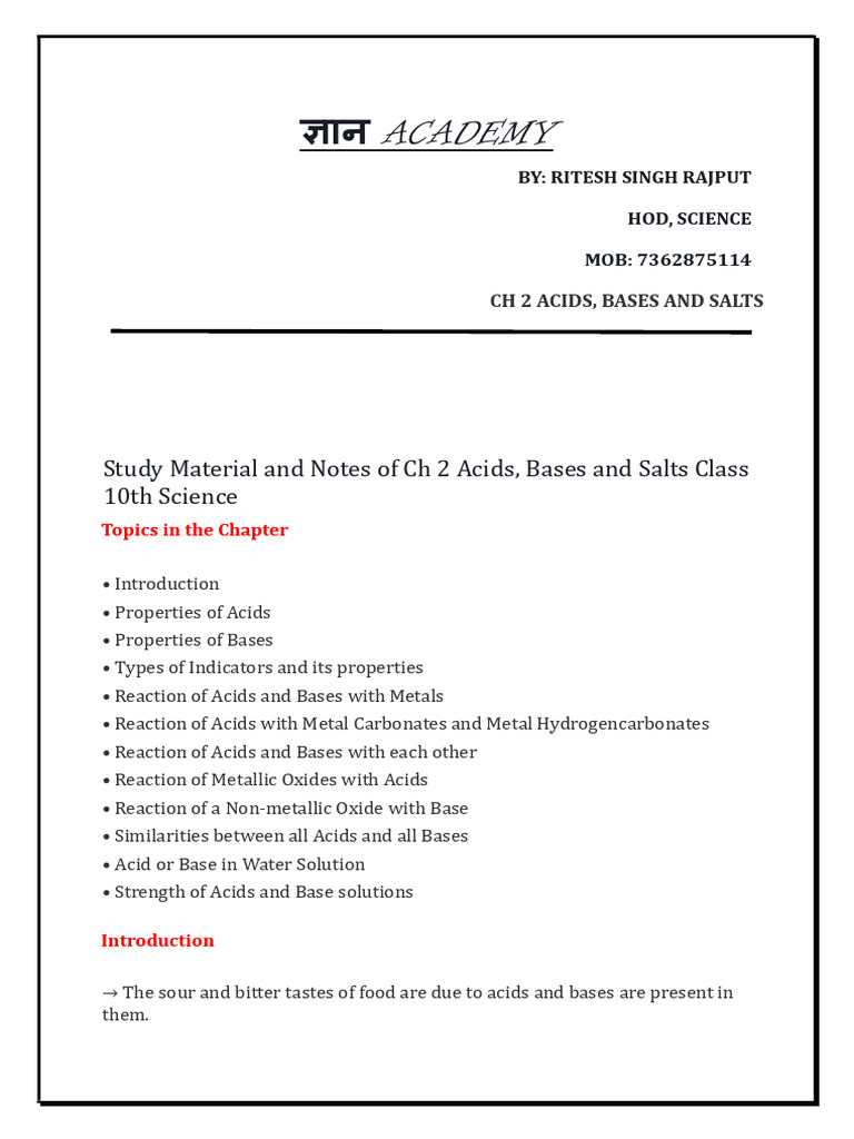 Acids and Bases: Key Similarities | PDF | Acid | Hydroxide