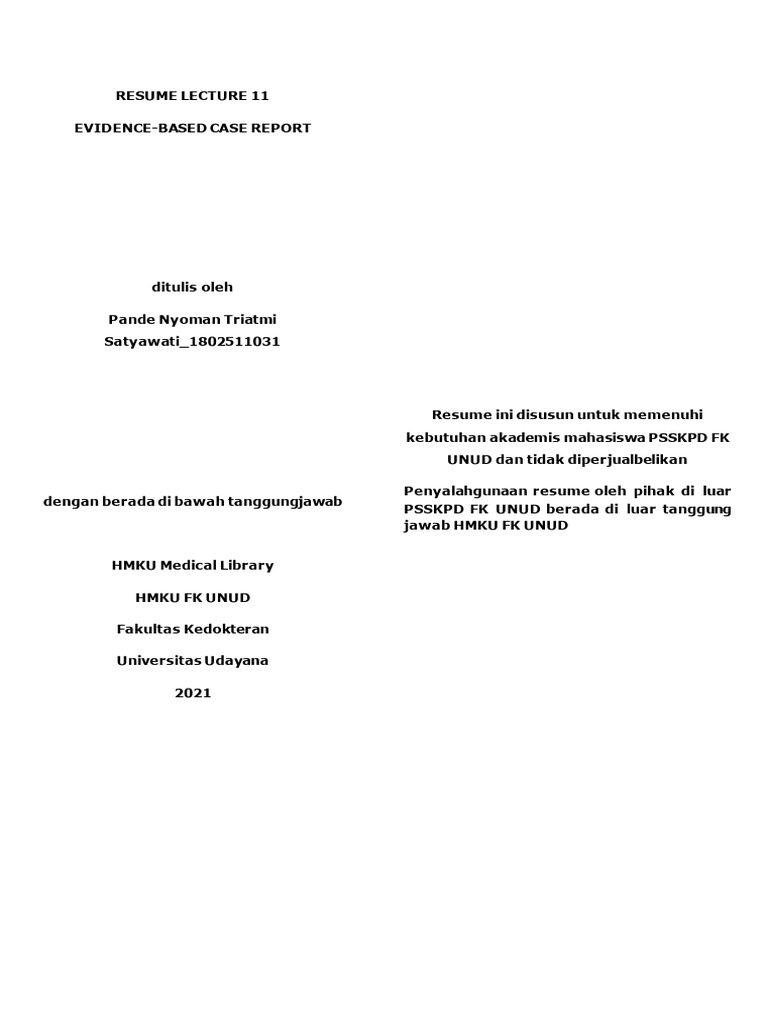 Evidence Based Case Report | PDF