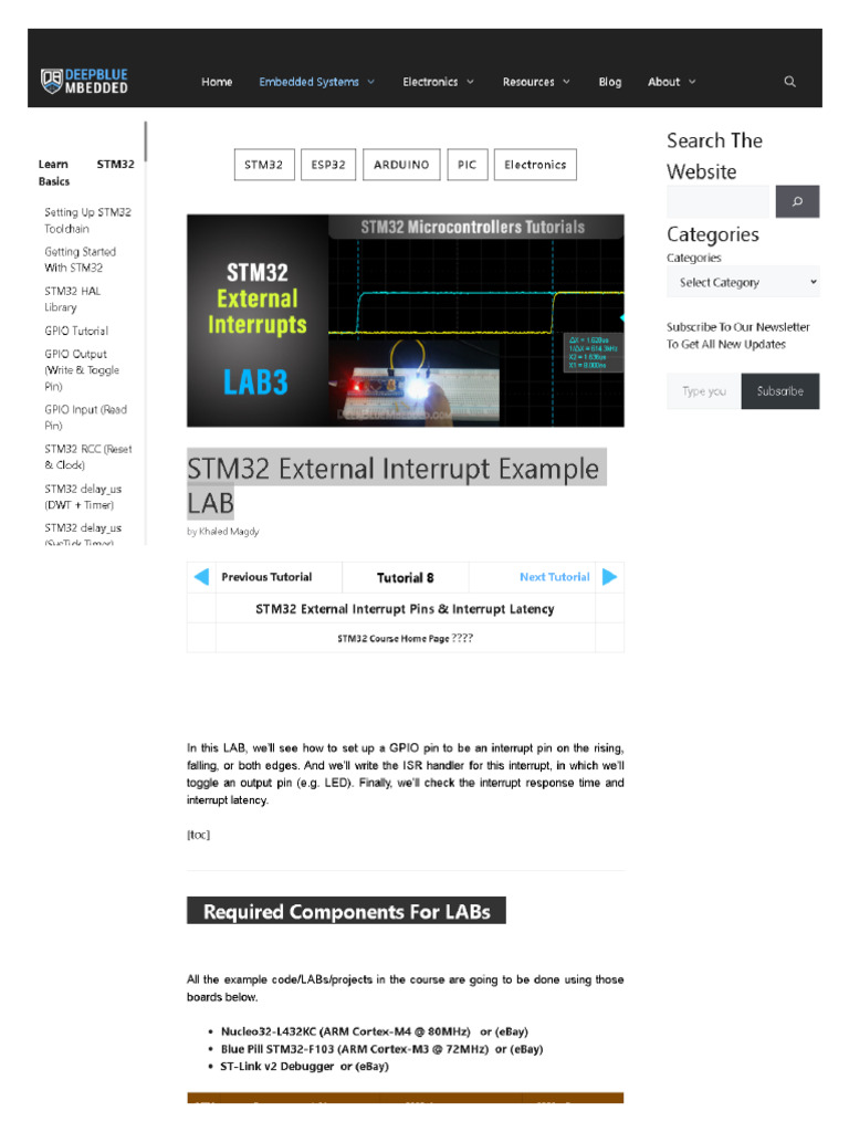 STM32 External Interrupt Example LAB | PDF