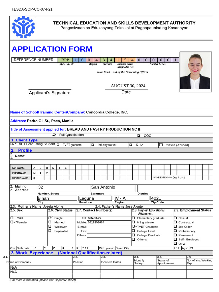 Concordia College Application Form | PDF