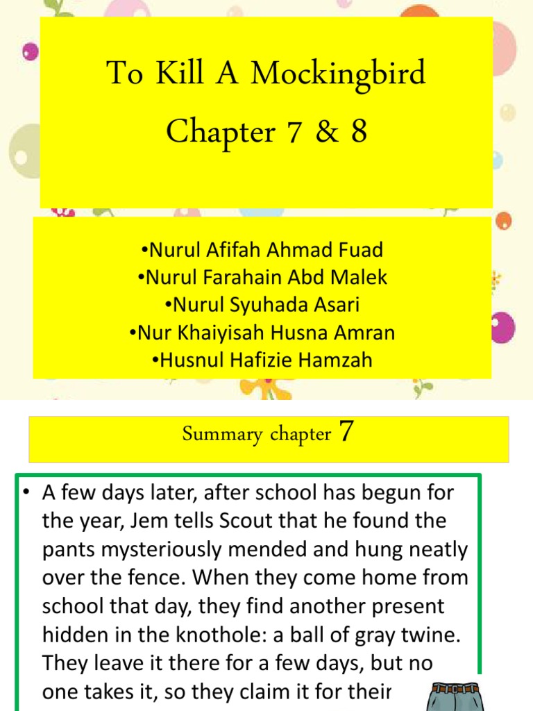 To Kill a Mockingbird Ch. 7-8 Summary | PDF | To Kill A Mockingbird