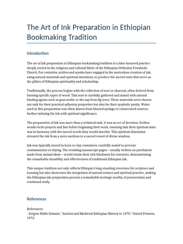 The Art of Ink Preparation Ethiopian Bookmaking | PDF