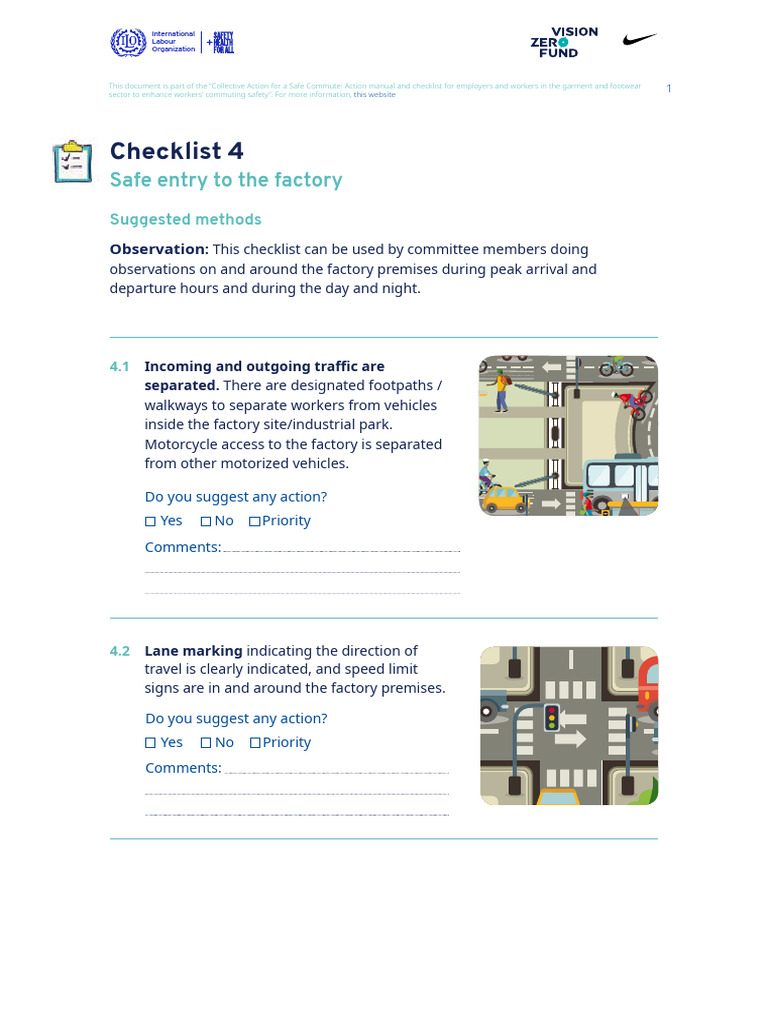 Checklist 4 - Safe Entry To The Factory | PDF | Commuting | Traffic