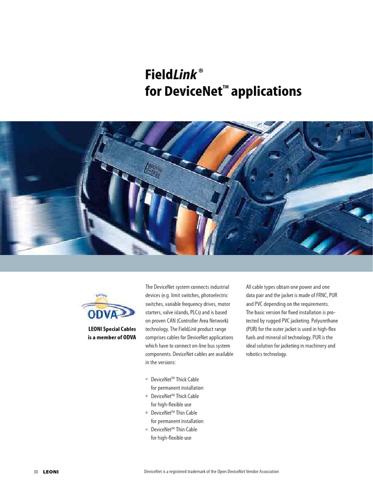 Cabos para Rede-Leoni - Devicenet - en | PDF | Wire | Polyvinyl Chloride