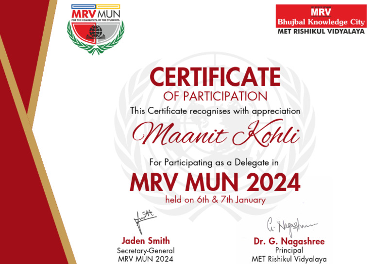 Maanit Kohli MRV MUN 2024 | PDF