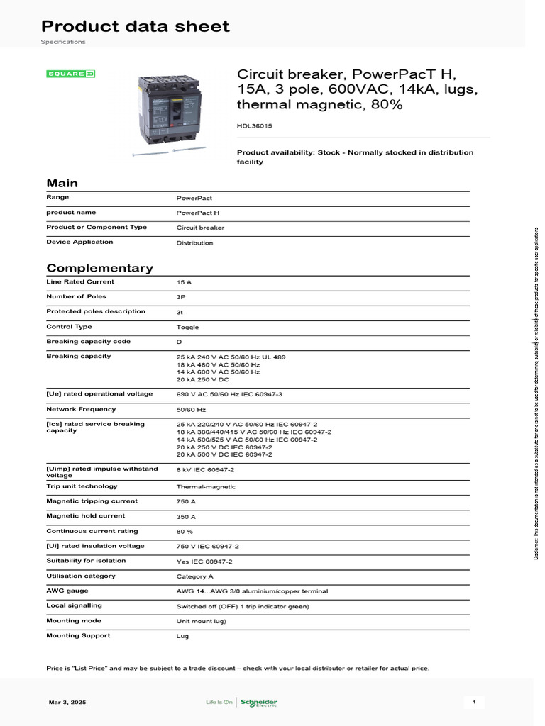 Schneider Electric_PowerPacT-HFrame-Molded-Case-Circuit-Breakers ...