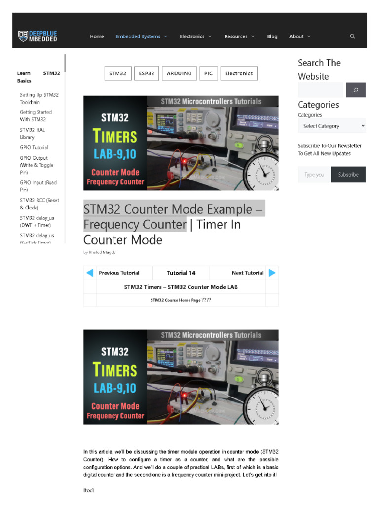 STM32 Counter Mode Example - Frequency Counter | PDF