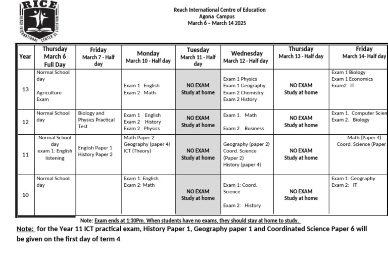 Agona Yr 10-13 3rd Term Assessment | PDF | Mathematics | Science