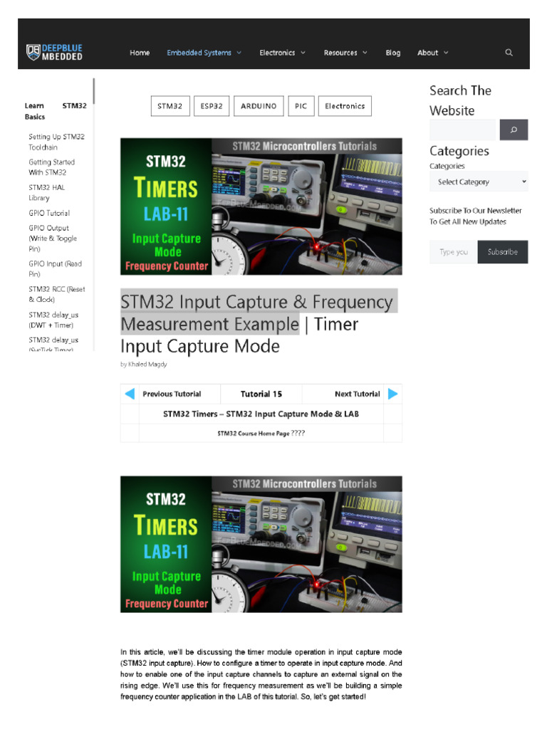 Stm32 Input Capture And Frequency Measurement Example Pdf 1819