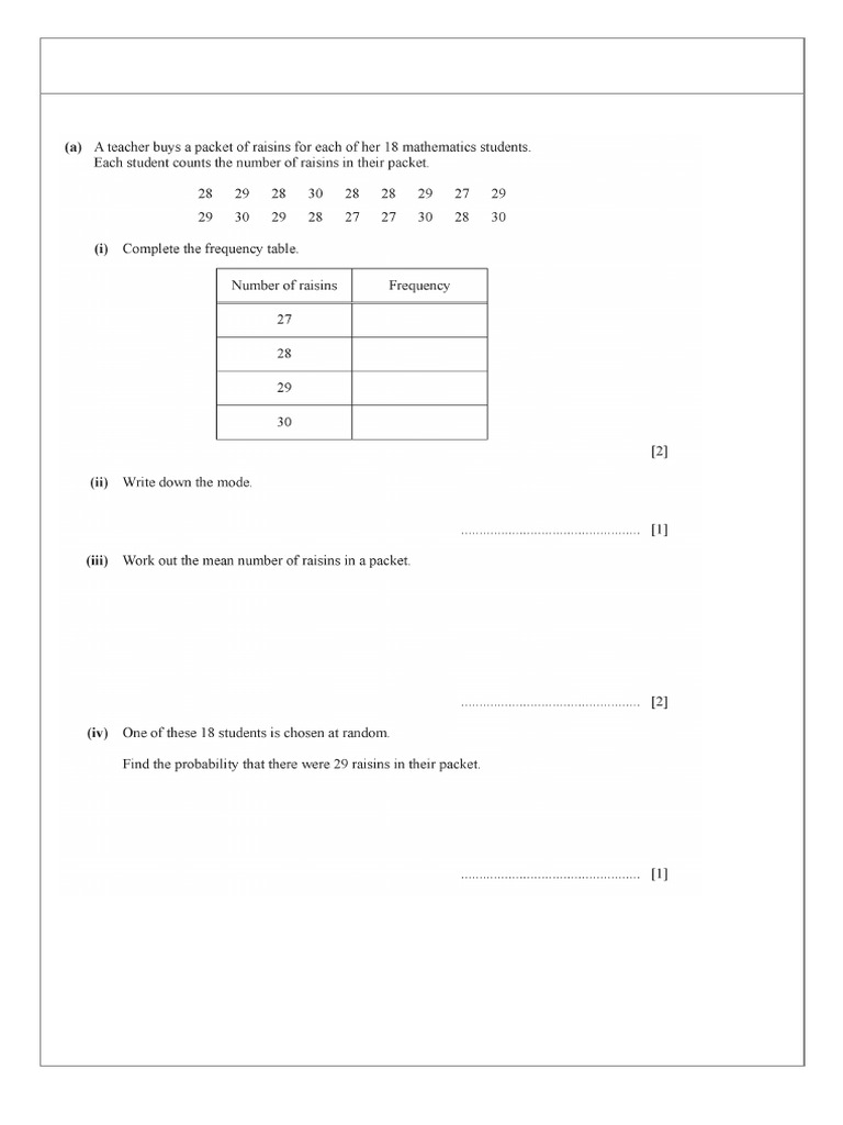 Statistics_Grade_8 worksheet 5 | PDF