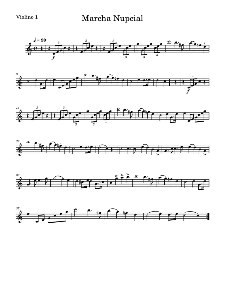 Violino 1: Marcha Nupcial Sheet Music | PDF