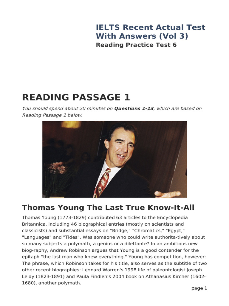 Vol 3 Reading Test 6 | PDF