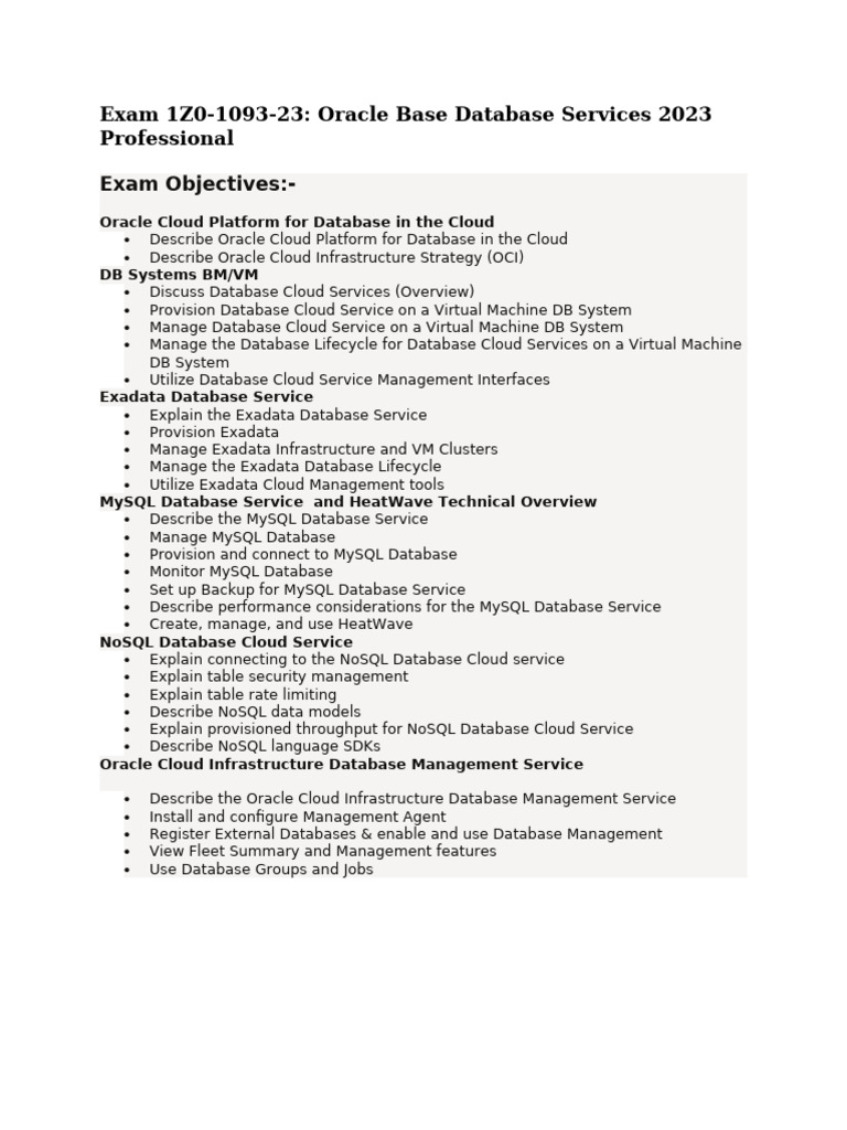 Exam Objectives | PDF