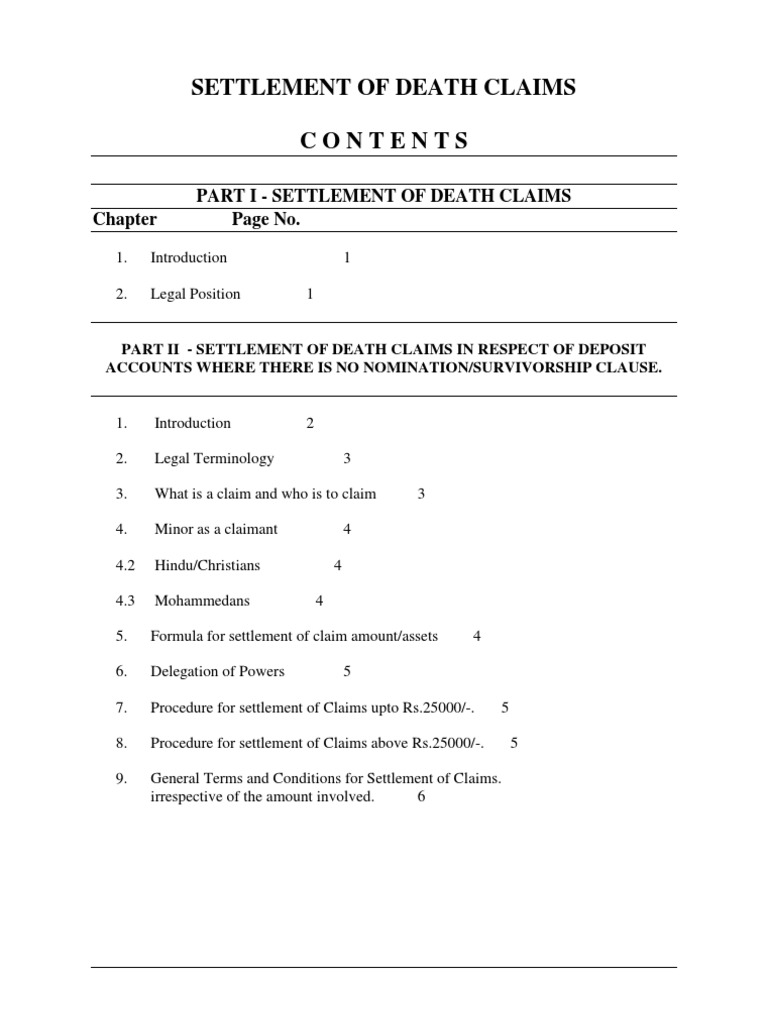 Death Claim Manual | PDF | Lease | Will And Testament