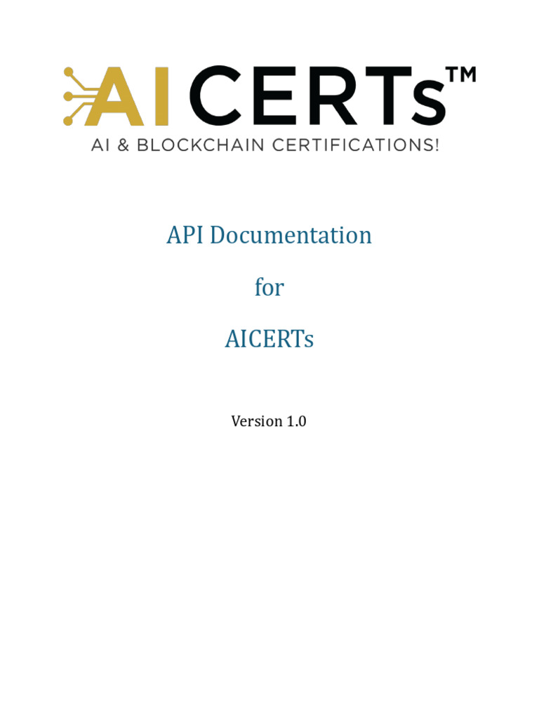 API Documentation For AICERTs 3 | PDF | Artificial Intelligence ...