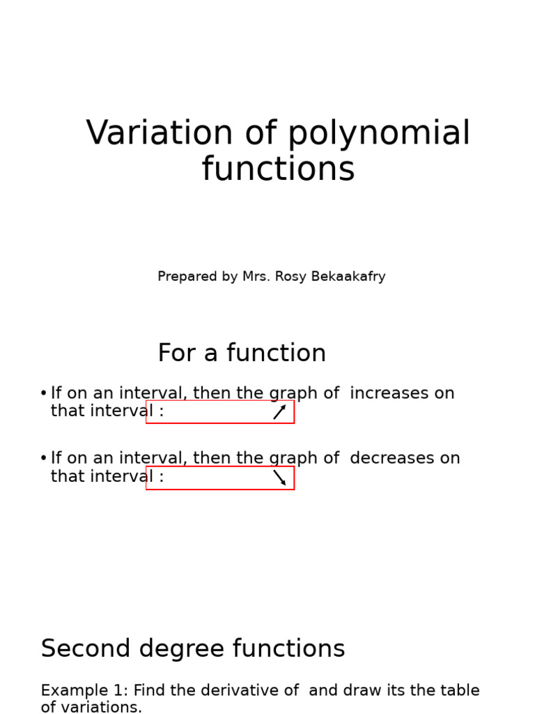 MAT115 Chap6 Variations of a Function Eng | PDF