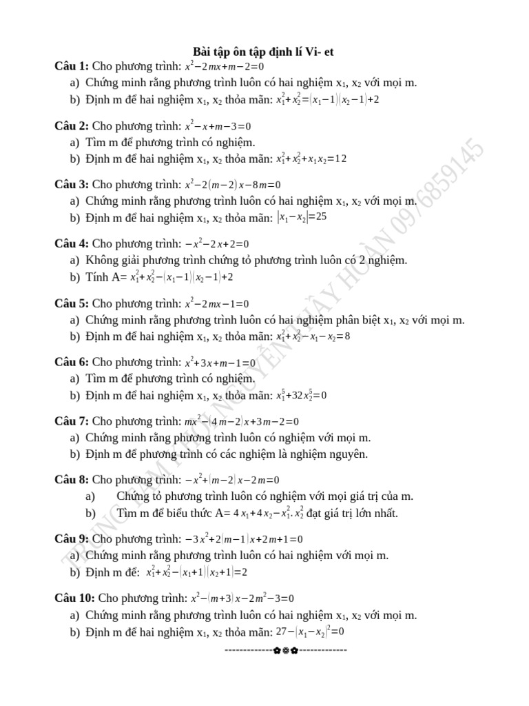 Bai Tap Dinh Li Viet | PDF