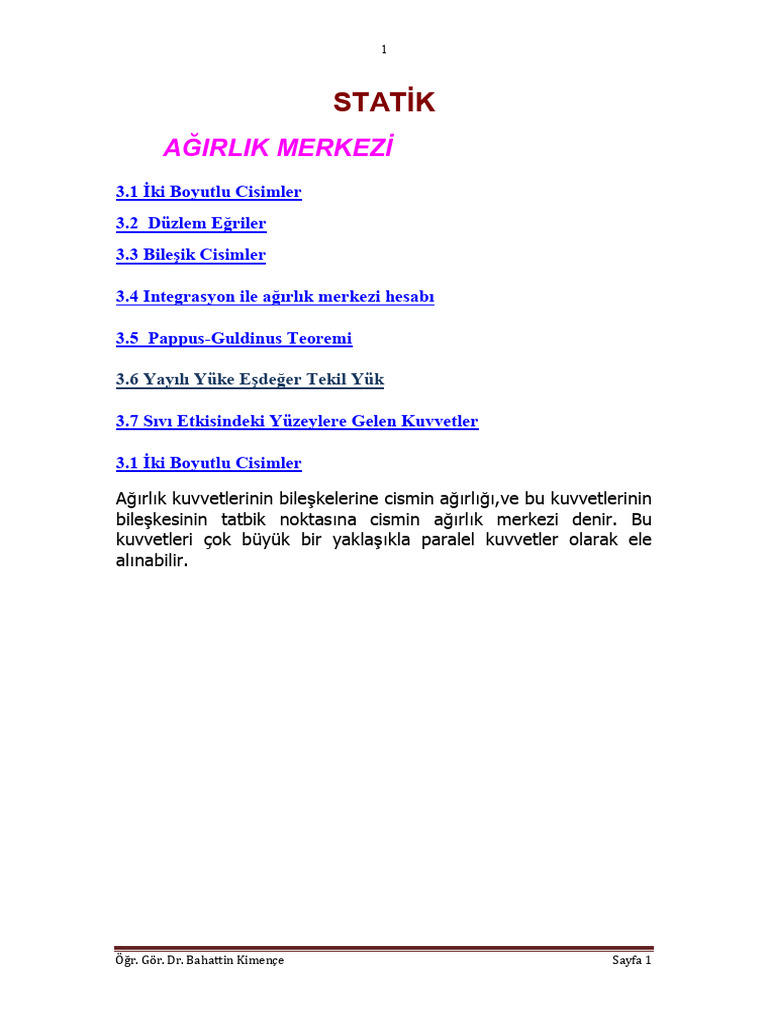 Statik Formülleri | PDF