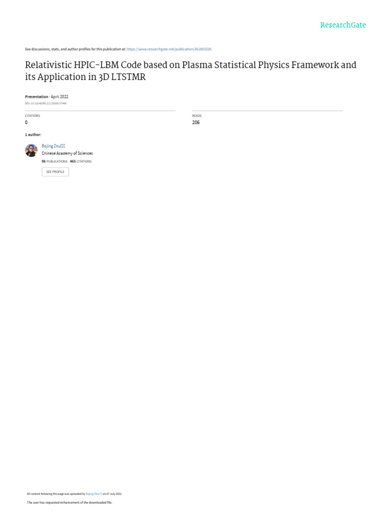 Relativistic HPIC LBM Code Based on Plasma Statistical Physics Framework and Its Application in ...