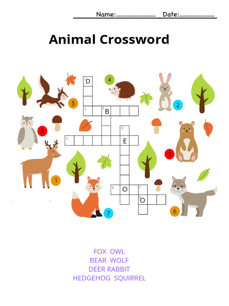 various animals crosswords | PDF