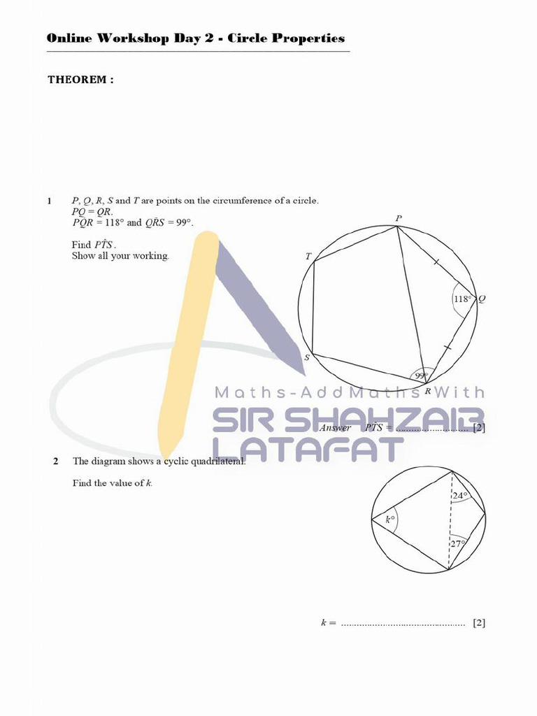 Online Day 2 - Circle Properties | PDF