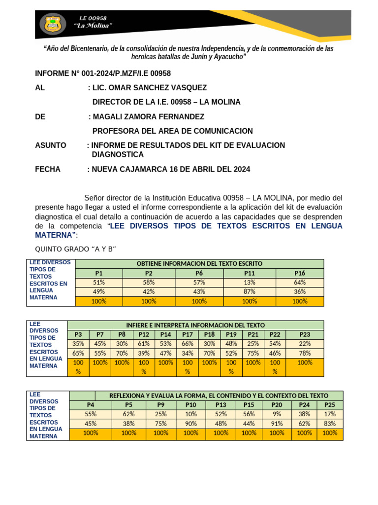 Informe N°001 | PDF
