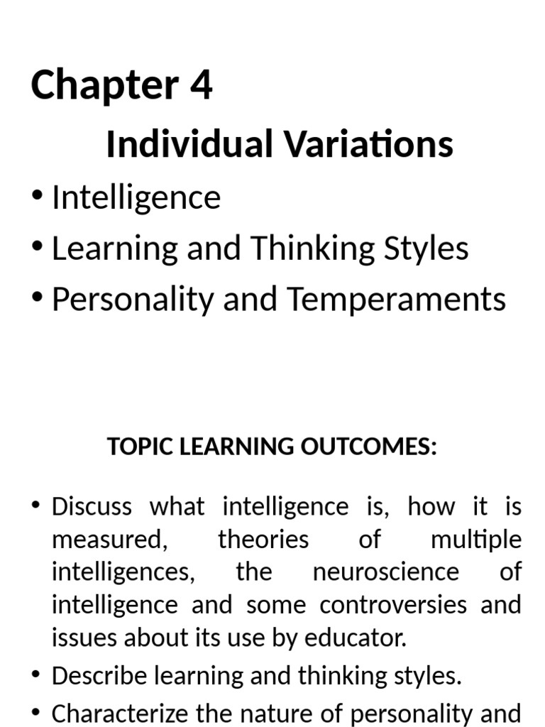 Chapter 4 Individual Variations | PDF