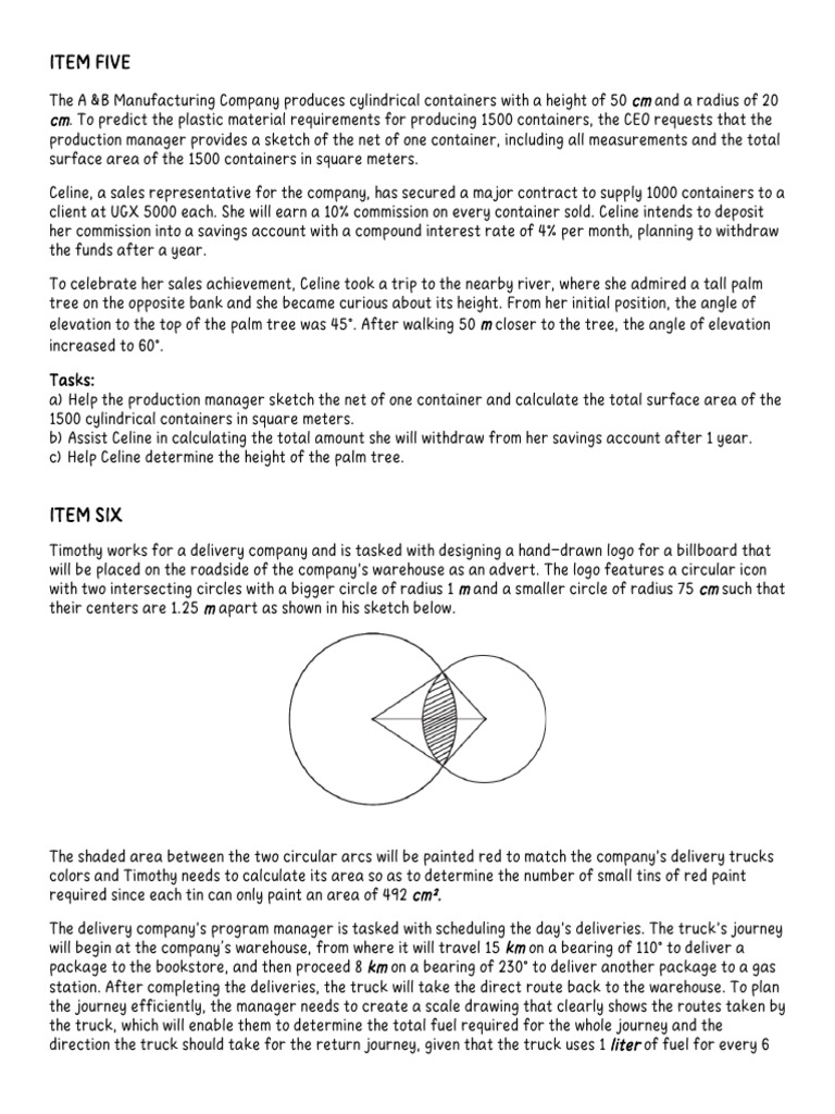Scenario-Based Math Problems and Solutions | PDF | Area