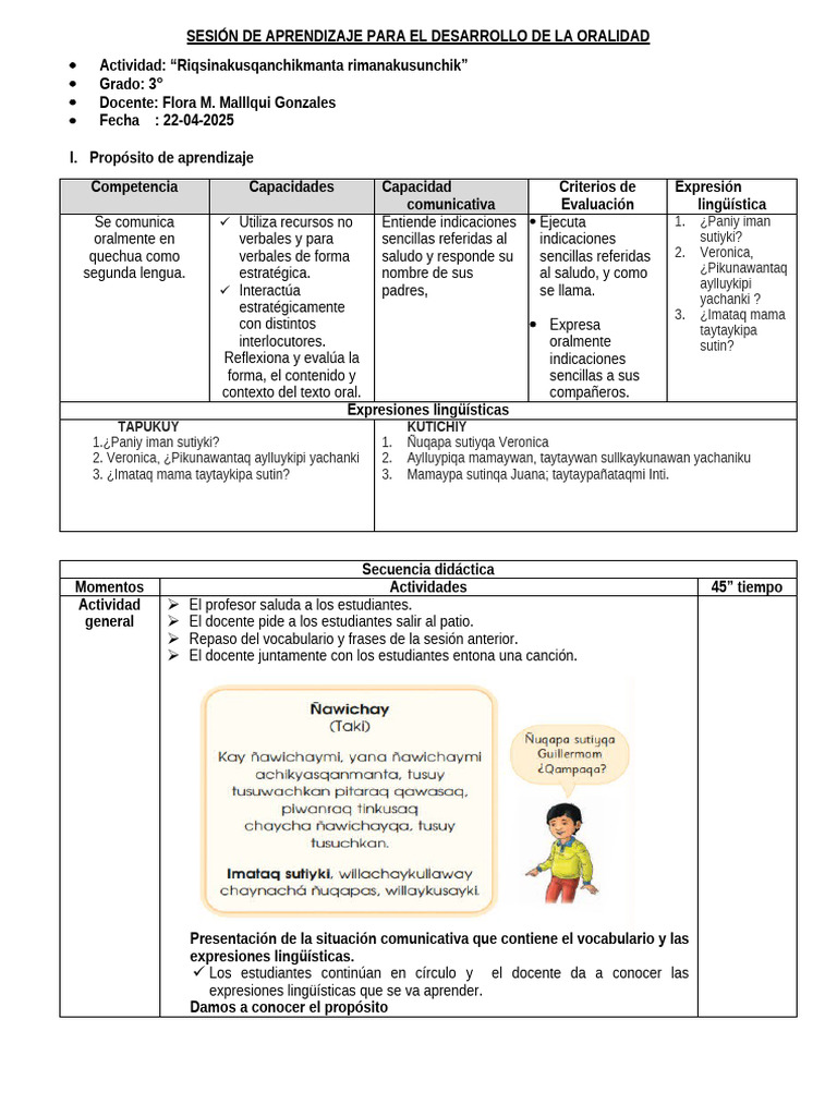 SESIÓN SEGUNDA LENGUA 2 Revitalización | PDF | Segundo lenguaje | Aprendizaje