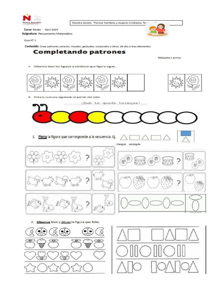 Guia de Matematica Kinder 2024 | PDF