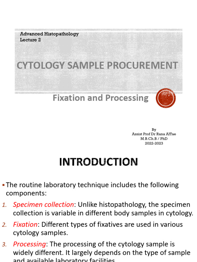 Med Histopath MLD4 Theory Lect 2 Cytology | PDF | Cytopathology ...