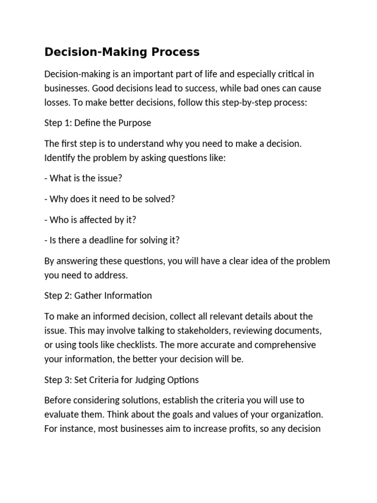 Step-by-Step Decision-Making Guide | PDF | Decision Making | Brainstorming