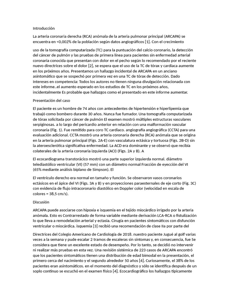 ARCAPA | PDF | Sistema cardiovascular | Angiología