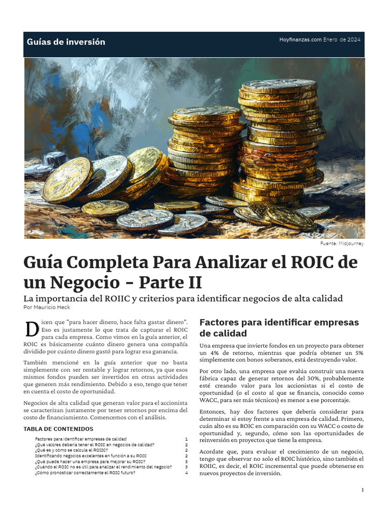 Análisis del ROIC y ROIIC en Negocios | PDF | Business | Inversiones