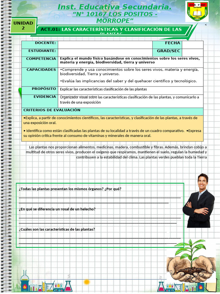 Ficha de Actividad S1 (U2) (1° Grado) - CyT | PDF