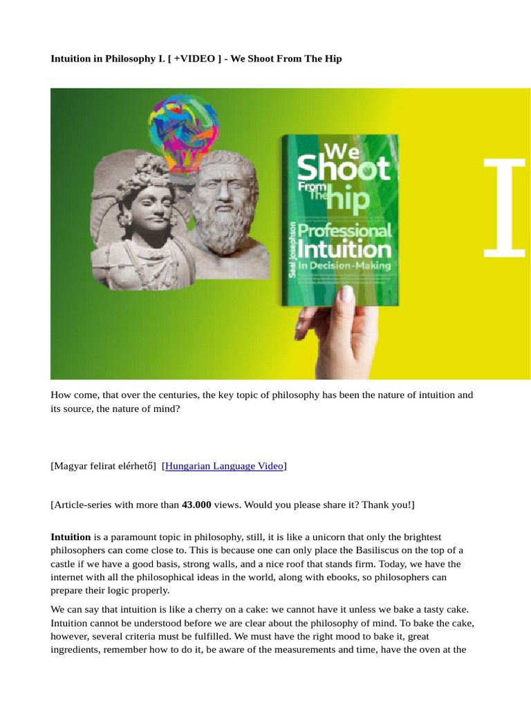 Intuition in Philosophy I. 21 | PDF | Gnosticism | Shiva