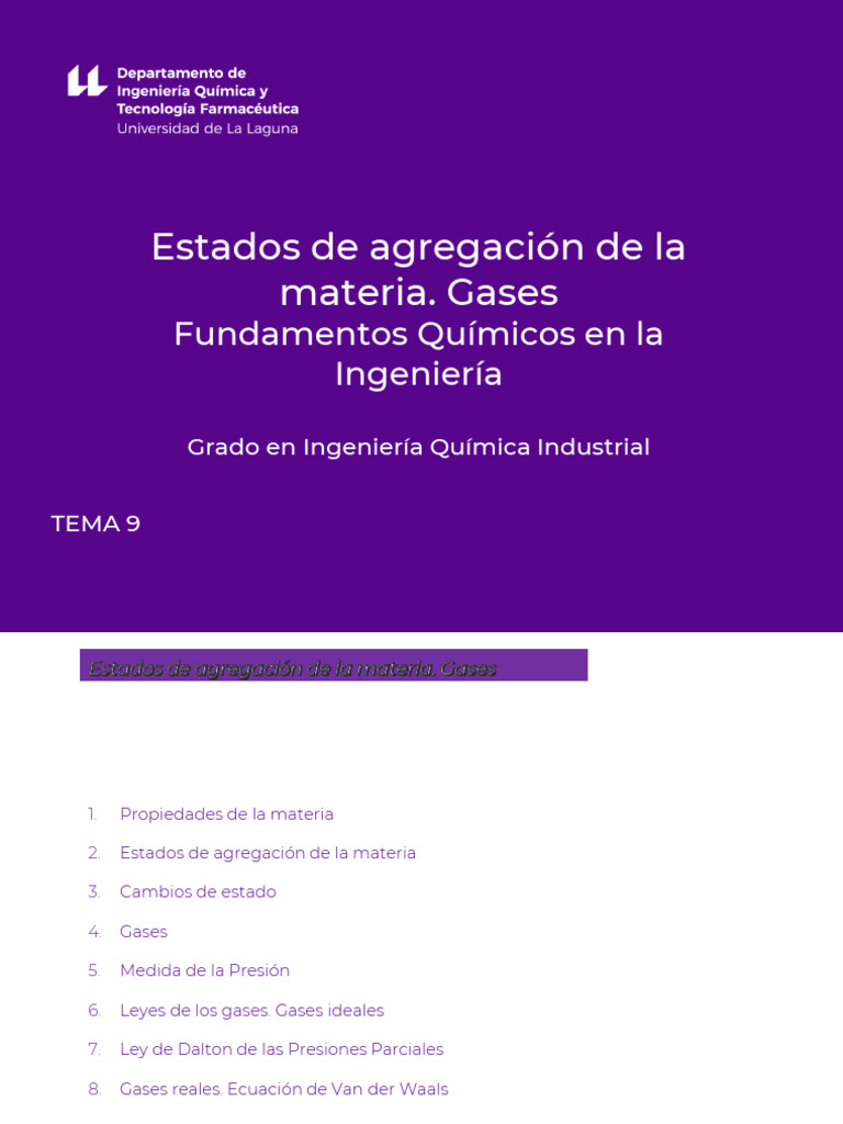 Tema 9 (Gases) | PDF | Gases | Celsius
