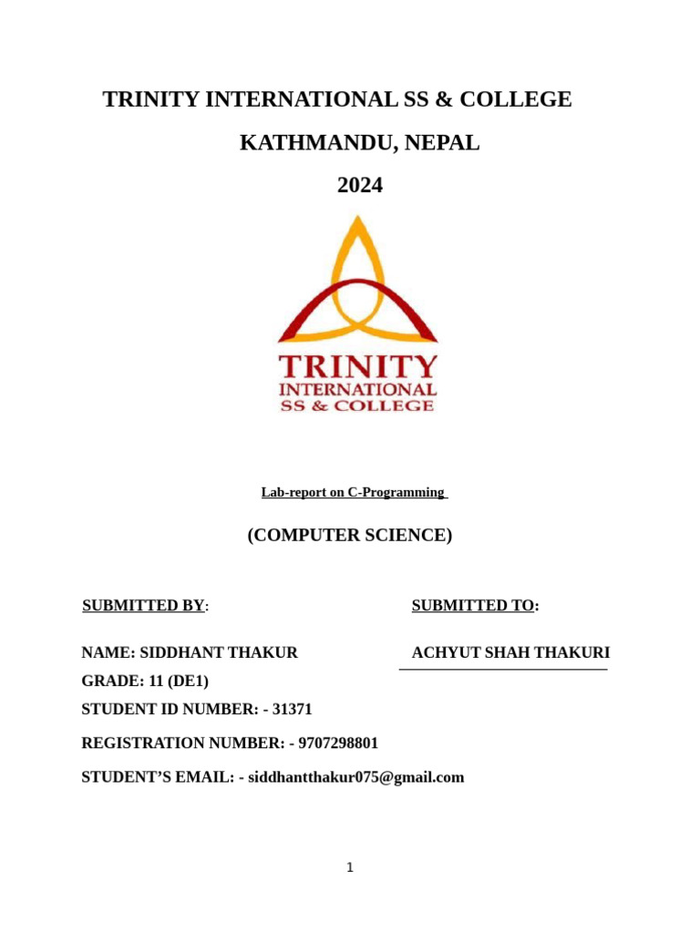 Computer Lab Report (Input Output Function) (2081-08-04) | PDF ...