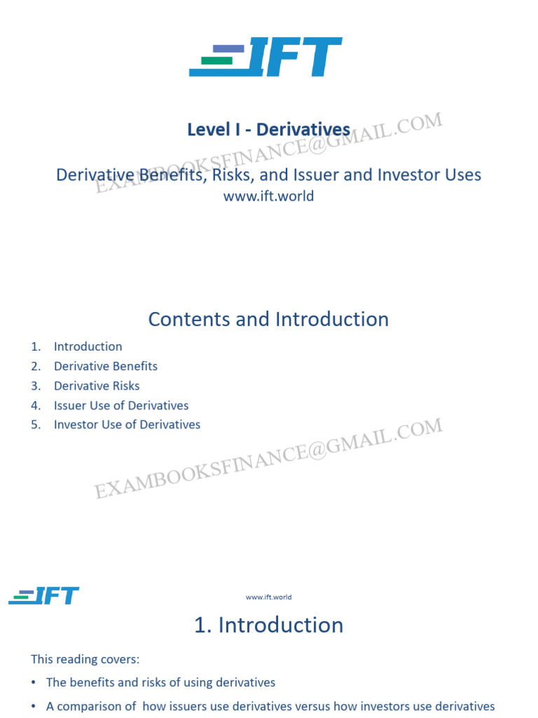 LM03 Derivative Benefits, Risks, and Issuer and Investor Uses | PDF | Derivative (Finance ...