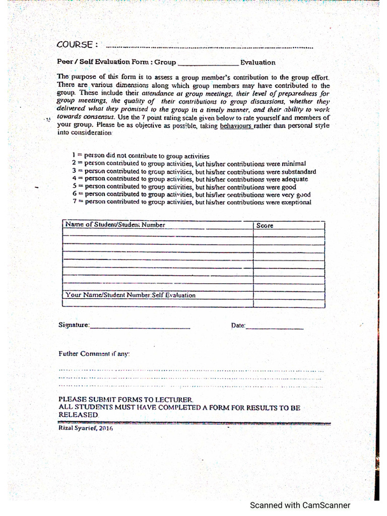 Selfevalution | PDF