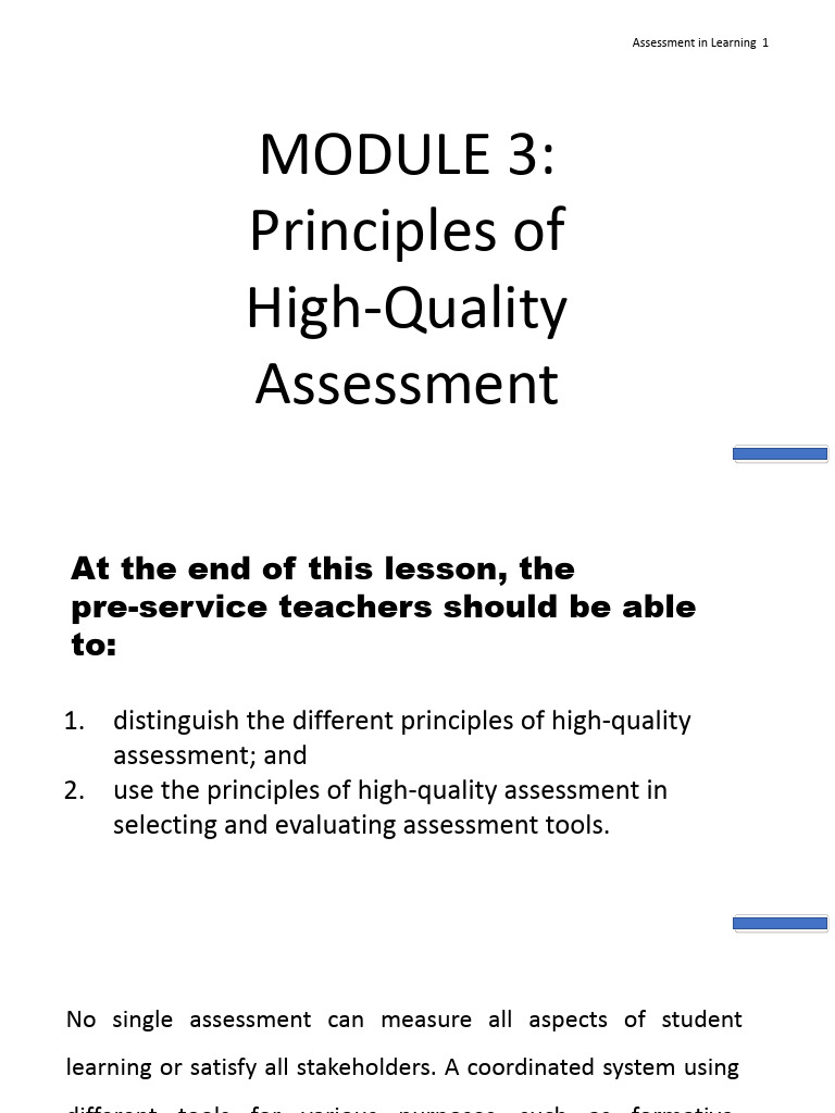 Module 3 Assessment in Learning 1 | PDF | Educational Assessment | Learning
