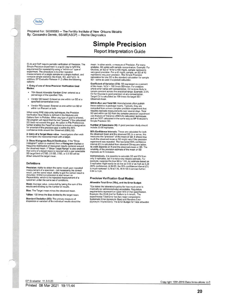 Roche validation references | PDF
