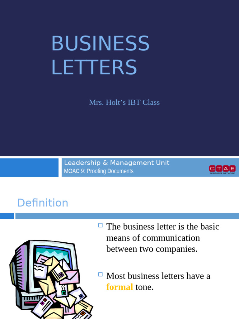 Business Letters Presentation | PDF | Proofreading | Punctuation