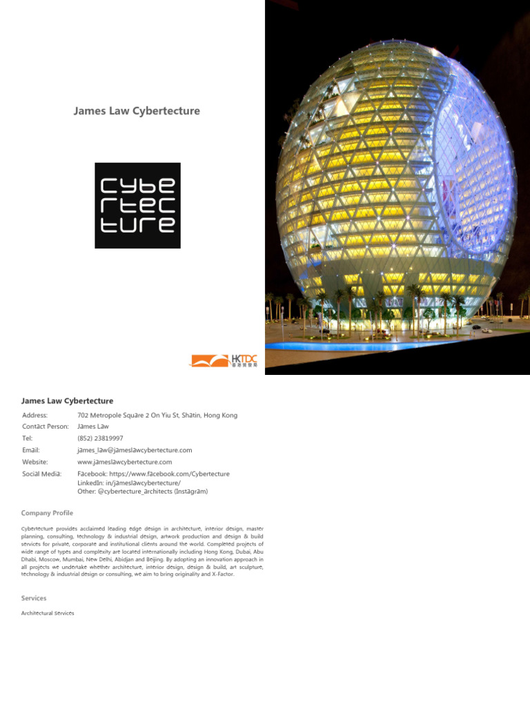 James Law Cybertecture Project Presentation - English Ver. - 0 | PDF