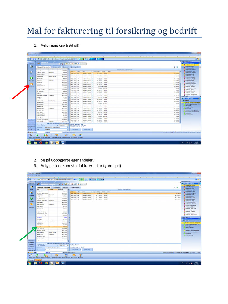 Mal for Fakturering Til Forsikring Og Bedrift | PDF
