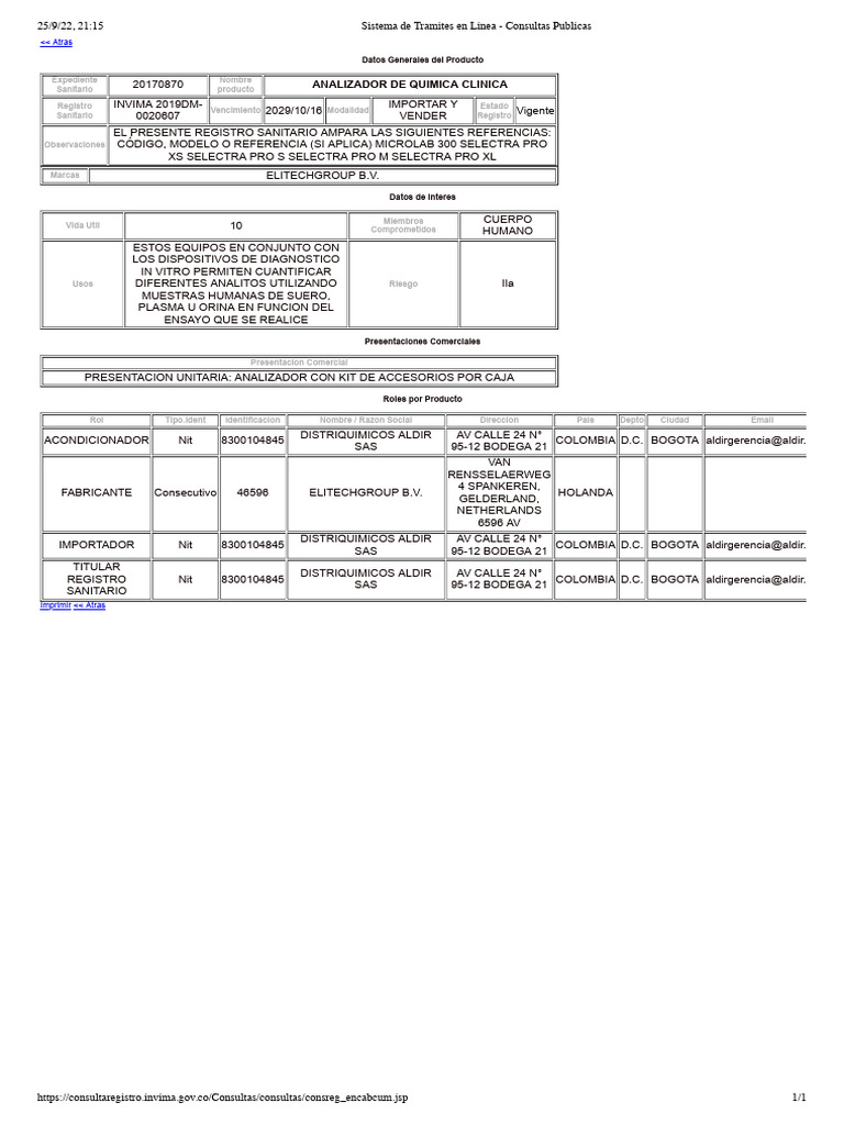 Equipo Quimica Selectra PRO XS | PDF