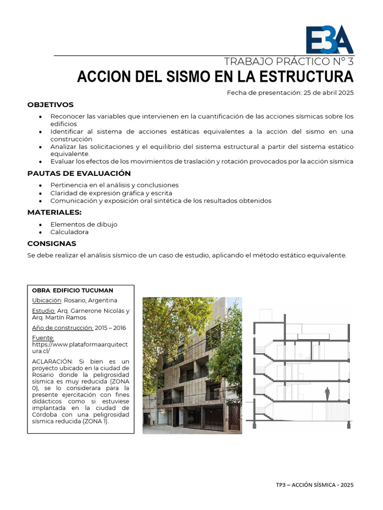 e3a -Tp 3 - Accion Sismica - 2025 | PDF | Ingeniería mecánica
