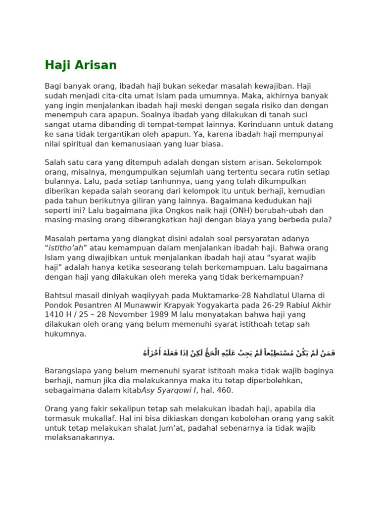 Haji Arisan | PDF
